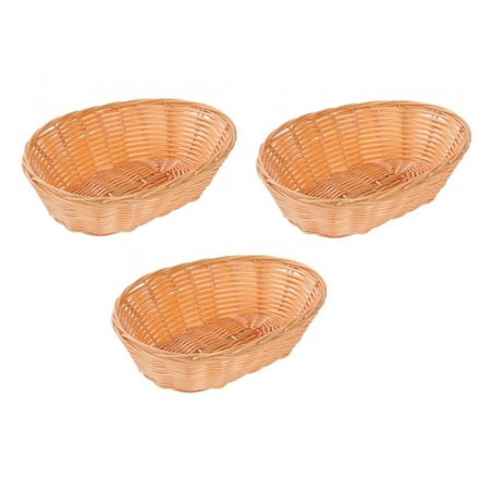 Set 3 cosuri ovale pentru paine, ratan sintetic, 24.5x18 cm - eMAG.ro