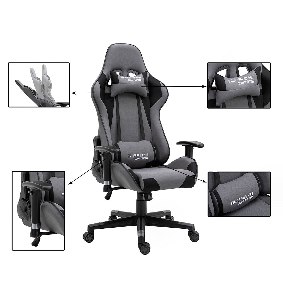 Scaun gaming, Zenga, model PlayMaker, gri negru - eMAG.ro