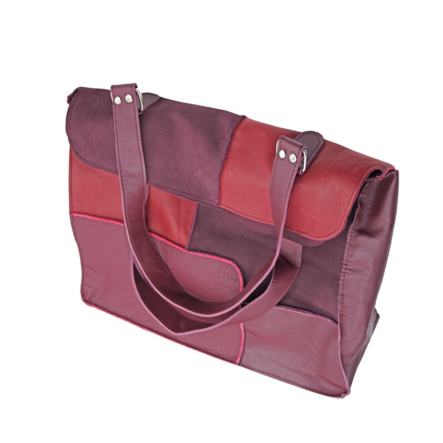 Geanta de umar dama, Dazoriginal, Piele naturala, Rosu - eMAG.ro