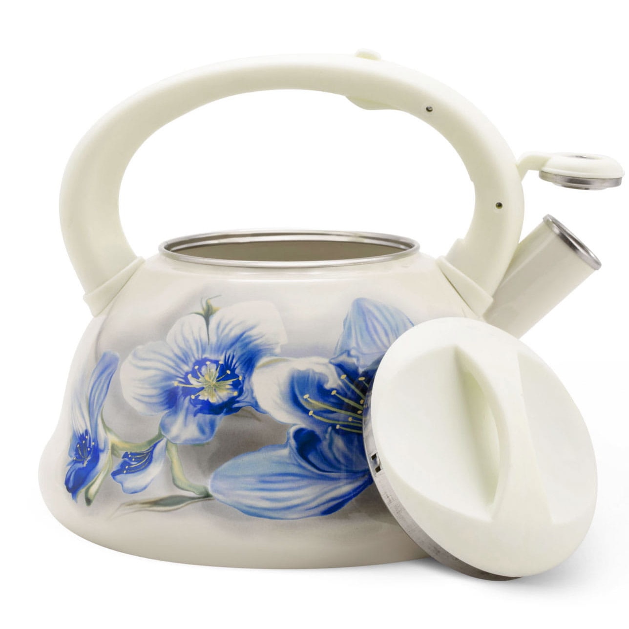 Ceainic emailat cu fluier, Zilner Blue Poppy, 3.0L, Zl-4011-Bp - eMAG.ro