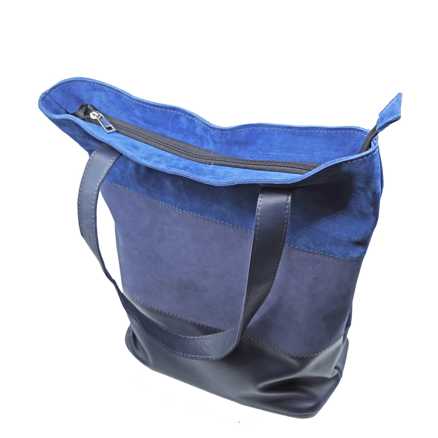 Geanta de umar dama, Dazoriginal, Piele naturala, Albastru - eMAG.ro