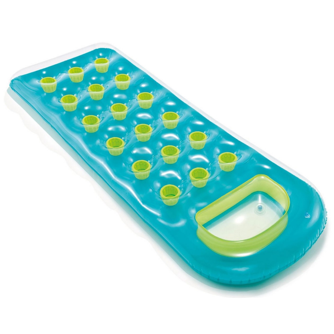 Надуваем плажен дюшек Intex, Поставки за чаша, До 80 кг, Син/Aquamarine ...