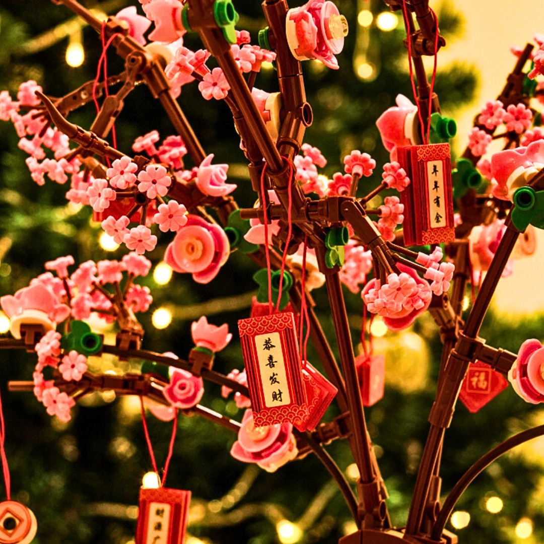 Set blocuri de constructie lego, floare de piersic in ghiveci ...