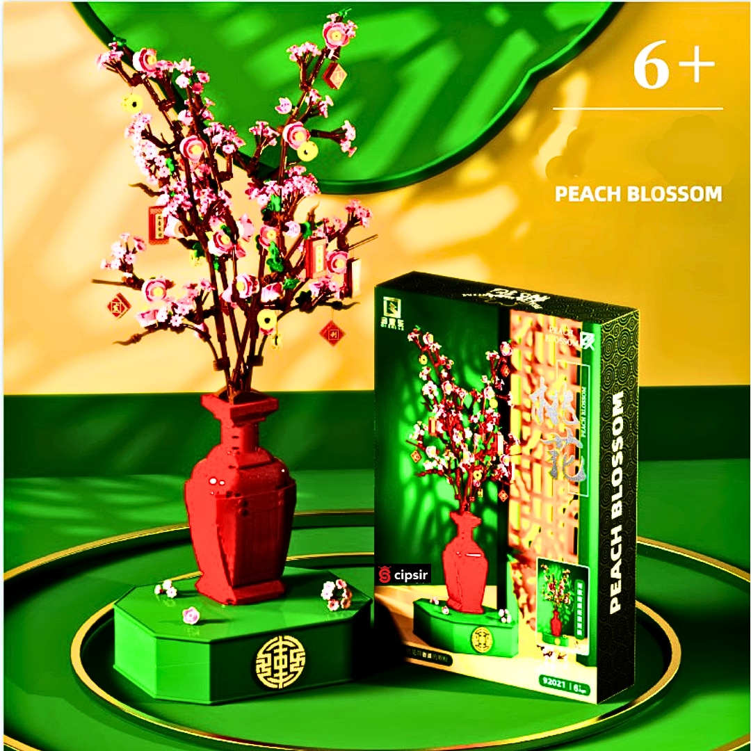 Set blocuri de constructie lego, floare de piersic in ghiveci ...