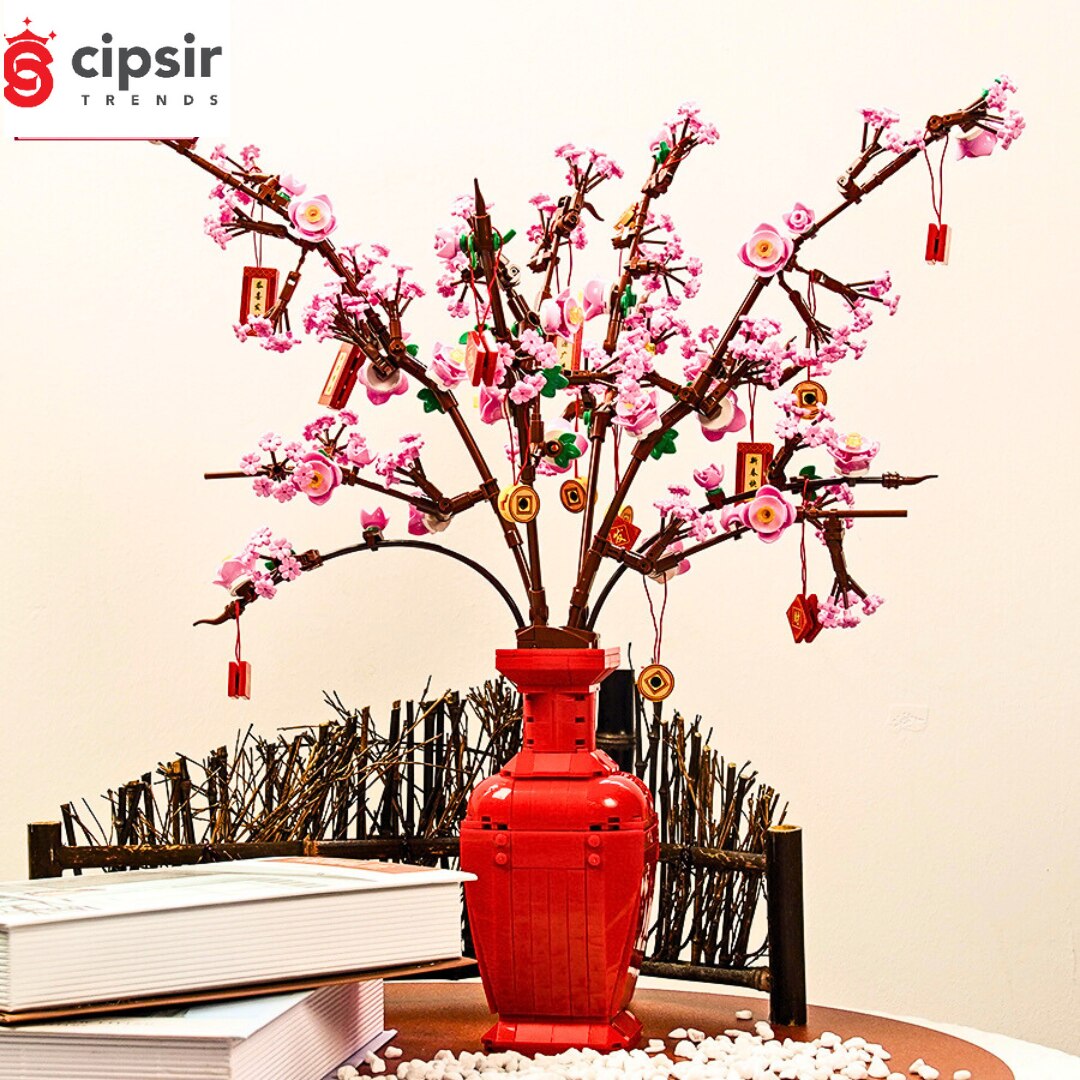 Set blocuri de constructie lego, floare de piersic in ghiveci ...