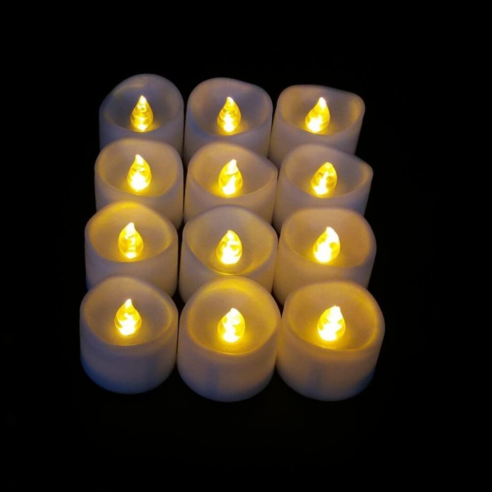 12 db Jzk gyertya készlet, LED, műanyag, fehér, 3,3 x 3,5 cm - eMAG.hu