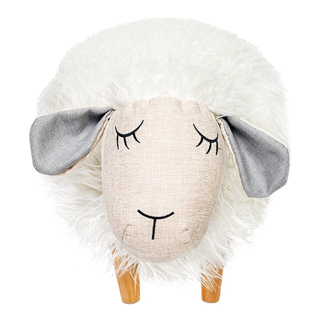 Taburet tapitat pentru copii oaie, Pampam, Multicolor, 62x36x32 cm ...