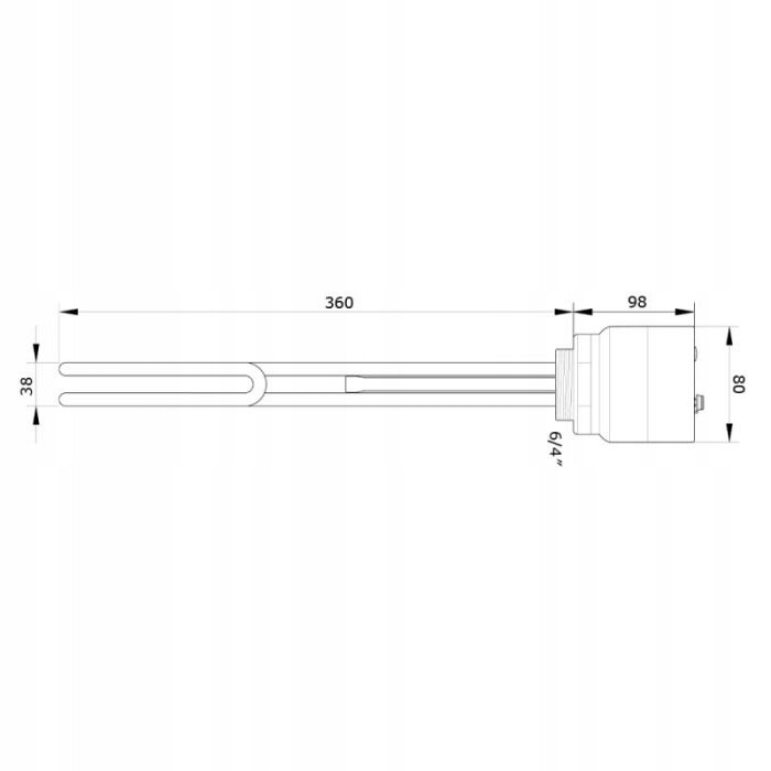 Rezistenta electrica boiler, Gwarant, Otel, 3000 W, 6/4", 80-200 l, Alb ...