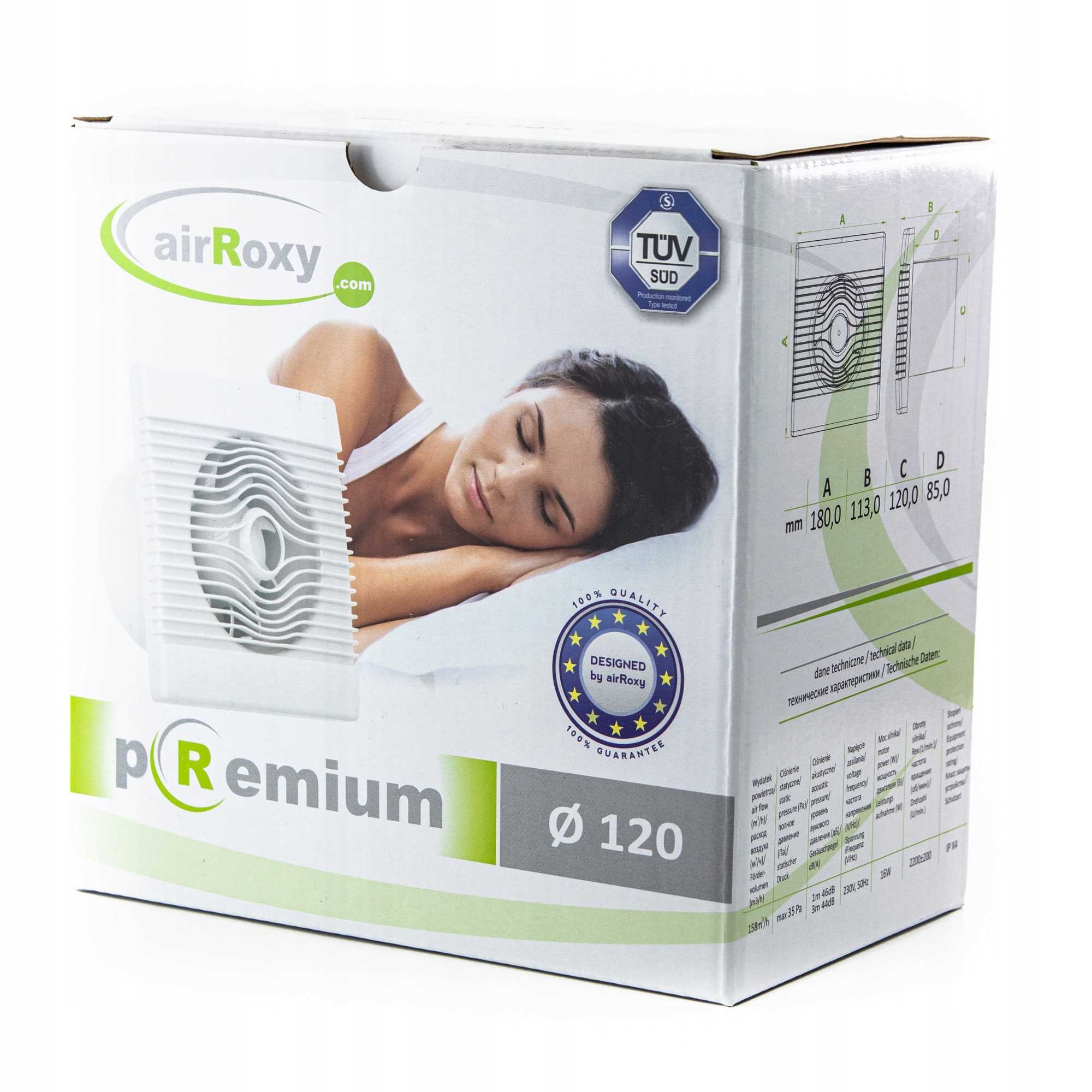 Ventilator premium airRoxy, Montare perete sau tavan, 230V, 15W, Alb - eMAG.ro