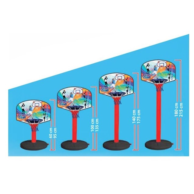Set de baschet pentru exterior si interior, cu inaltime reglabila pana ...