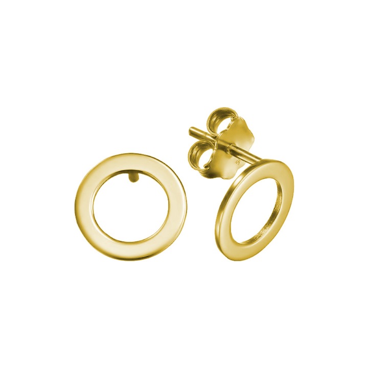 Cercei Aur 14k - Contur de Cerc 10 mm - eMAG.ro