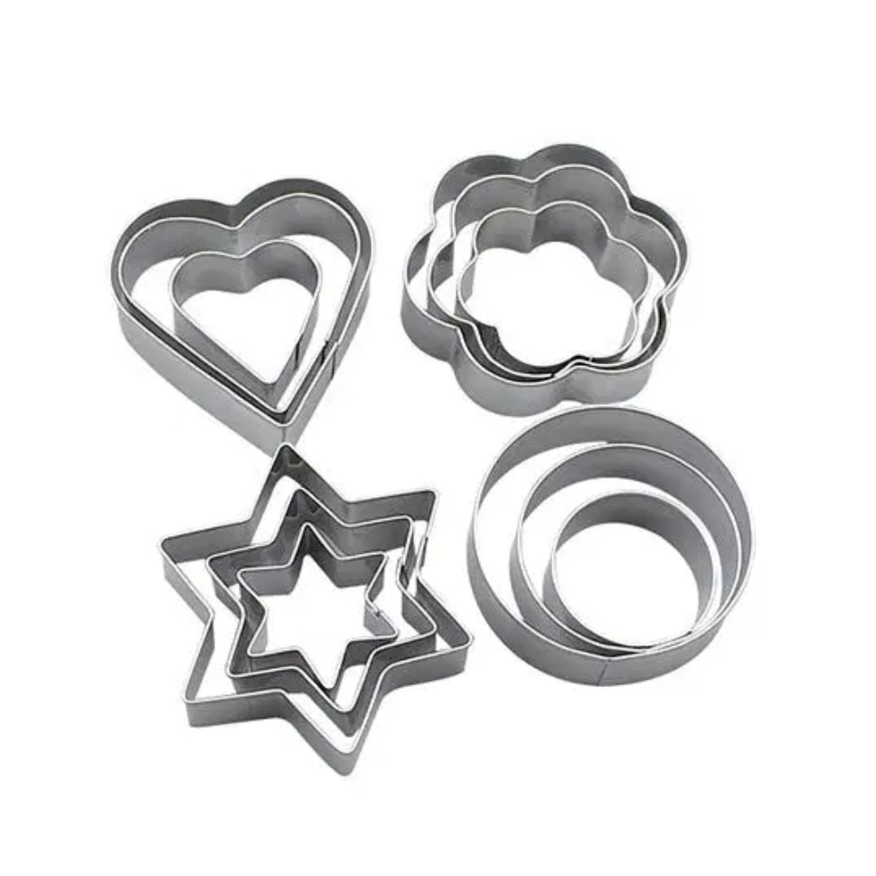 Set 12 Forme Metalice pentru Fursecuri Prajituri sau Gogosi cu Marimi ...