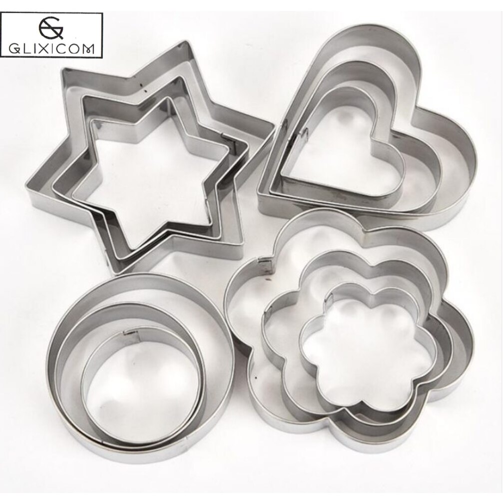 Set 12 Forme Metalice pentru Fursecuri Prajituri sau Gogosi cu Marimi ...