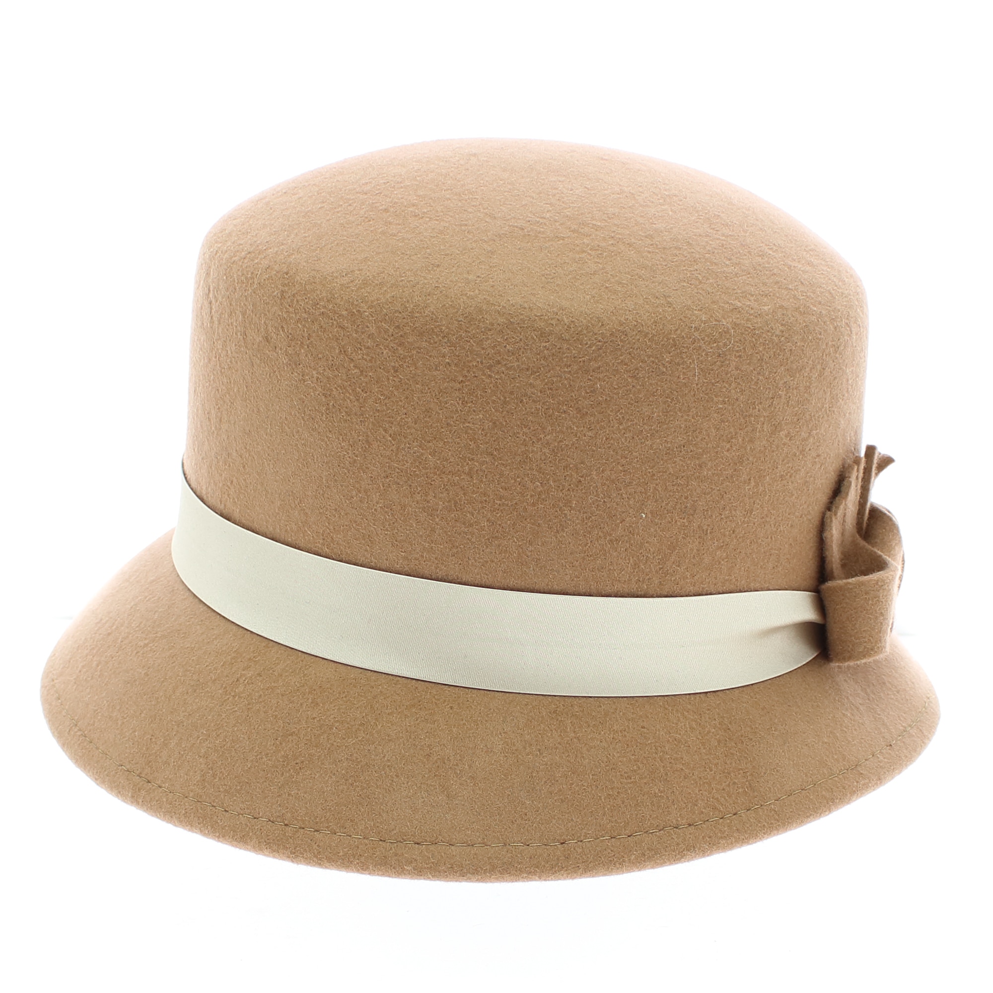 Palarie Dama, din 100% lana, ButicCochet, cu banda textila decorativa ...