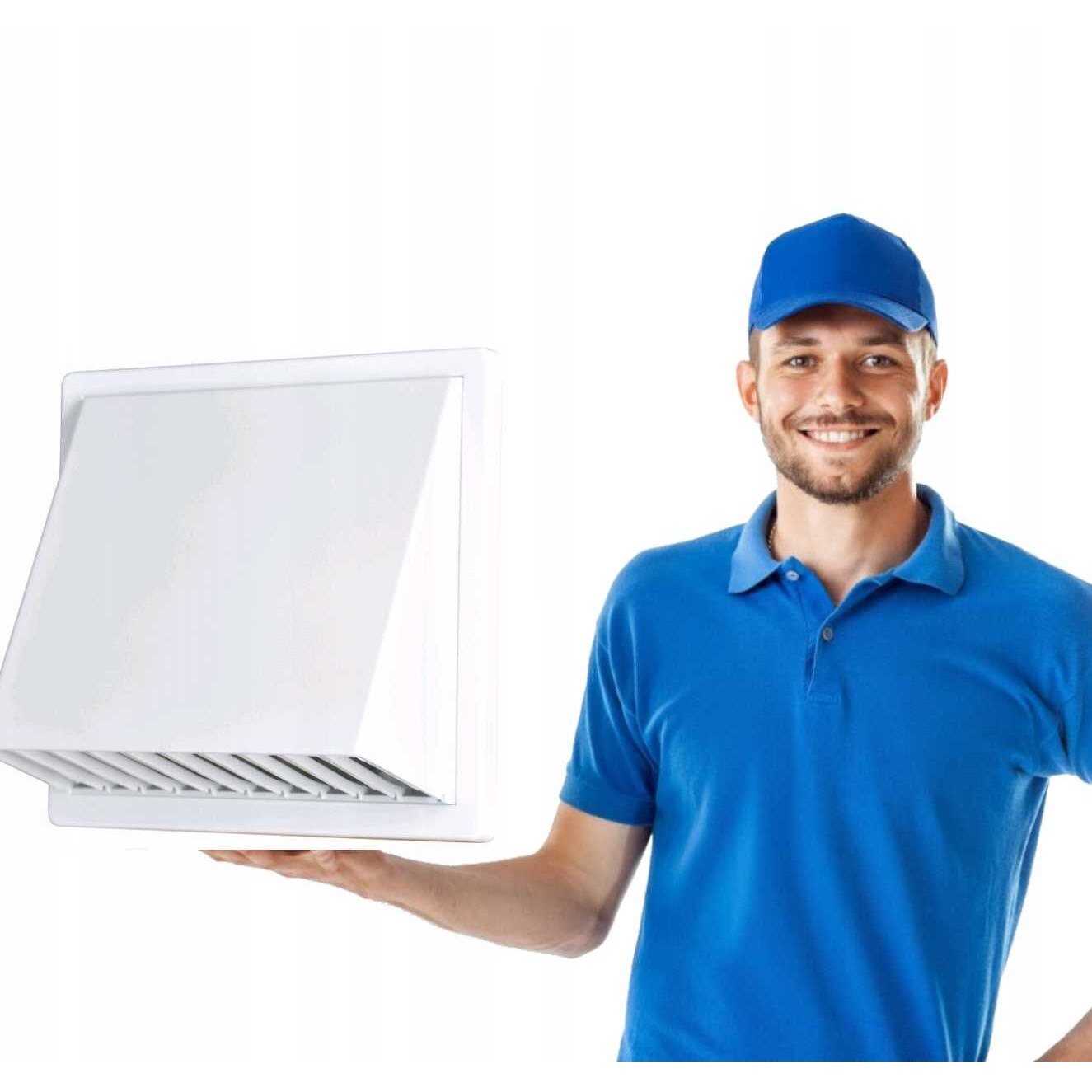 Grila exterioara airRoxy, PVC, 17x17cm, 150mm, Alb - eMAG.ro