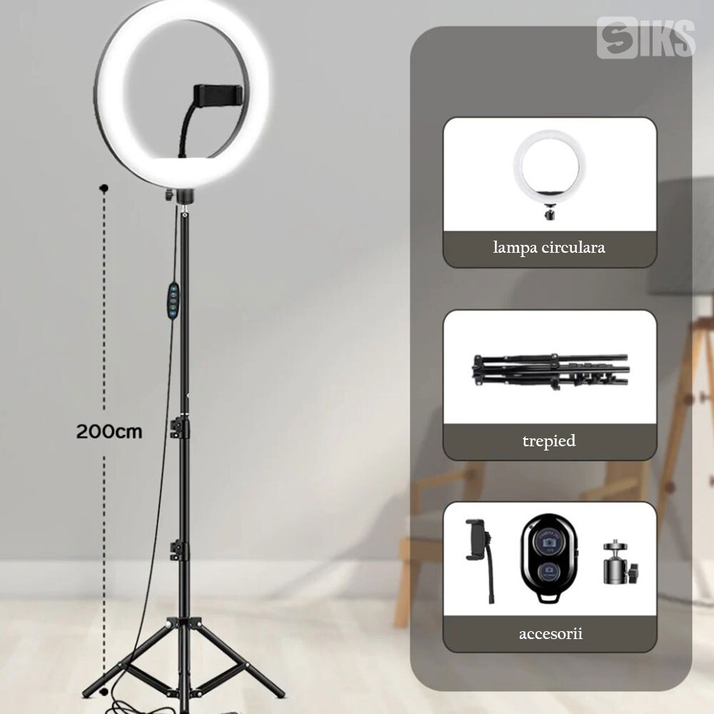 Lampa Circulara cu LED pentru Fotografii SIKS, 220 LED-uri ...