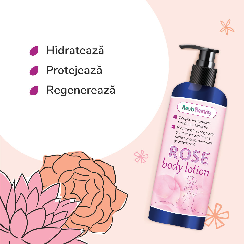 Lotiune de Corp, Rose Body - 200 ml, Revo Beauty - eMAG.ro