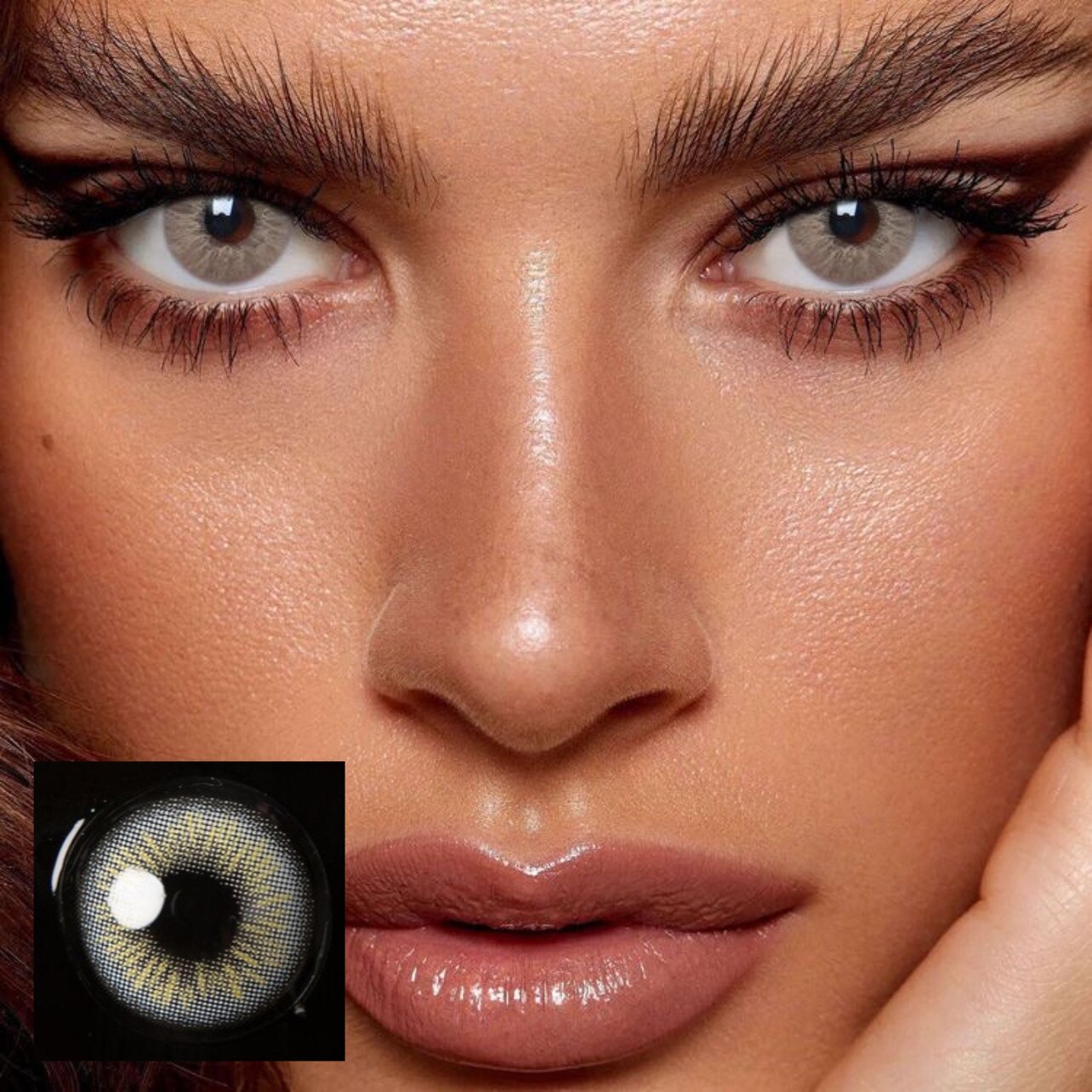 Lentile de contact cosmetice colorate fara dioptrii Joliva, gri verde ...