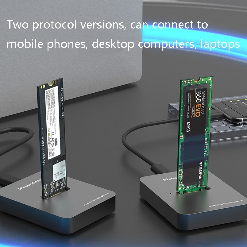 Adaptor Rack Docking Station Blueendless M2 SATA to USB-C 3.1 Socket M ...