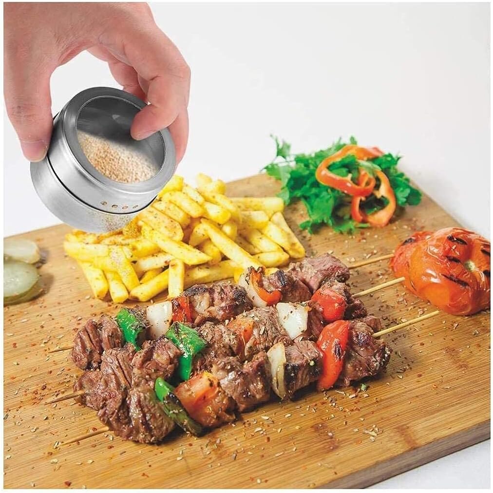 Set de 6 Recipiente Magnetice pentru Condimente, 100ml, cu Etichete si ...
