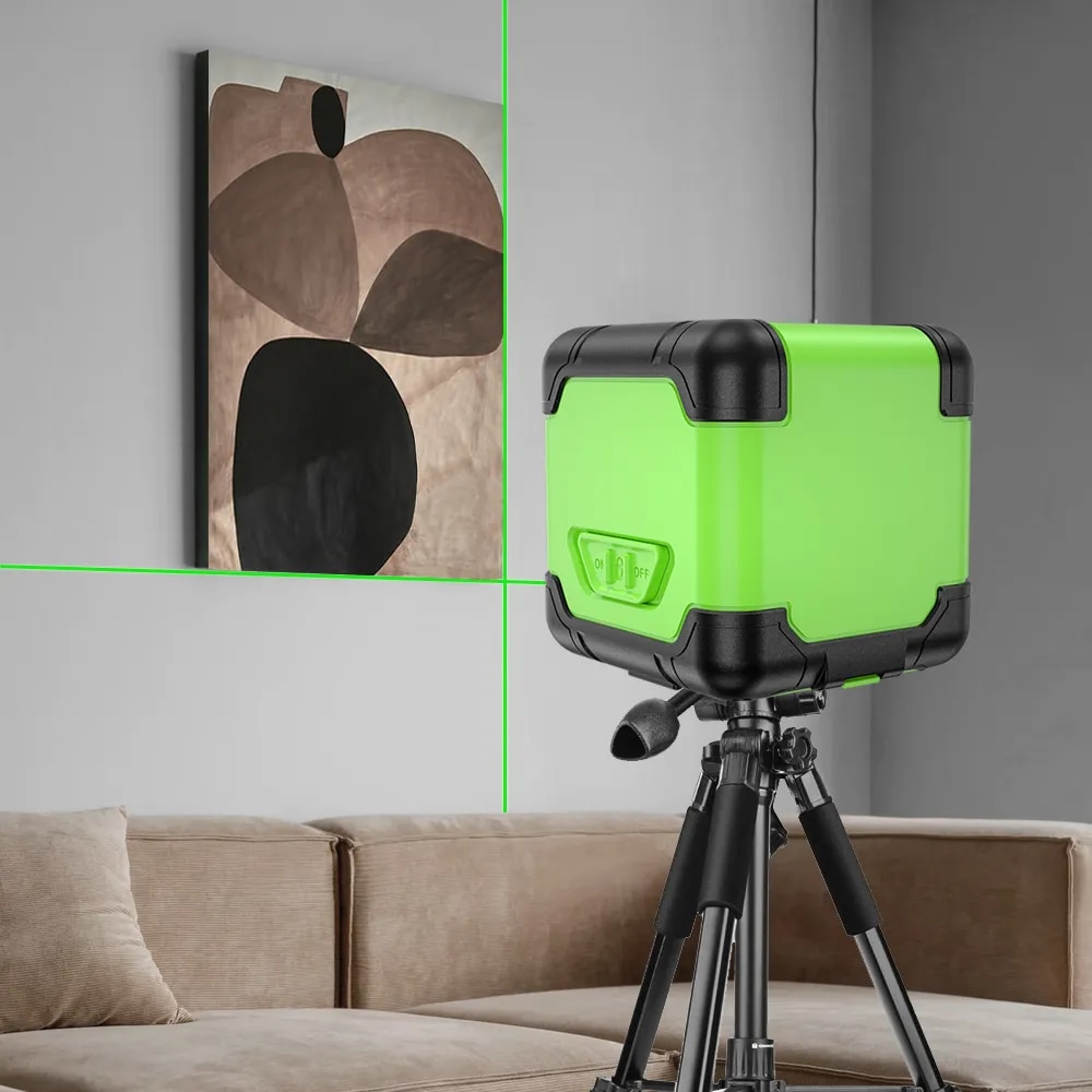 Nivela laser Huepar A011G, fascicul verde de pana la 30m, linie in ...