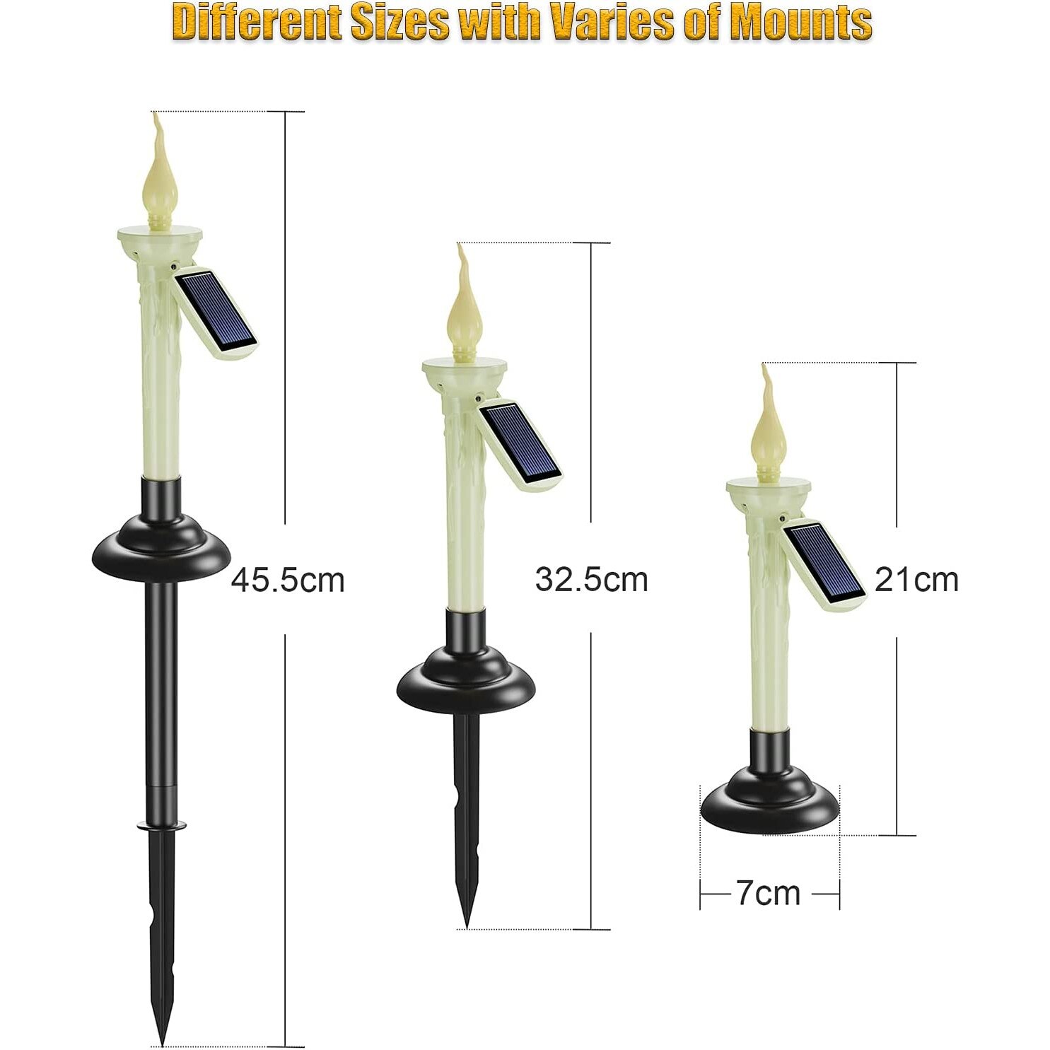 Set de 6 lampi solare LED stil lumanare, impermeabile, lumanari fara ...