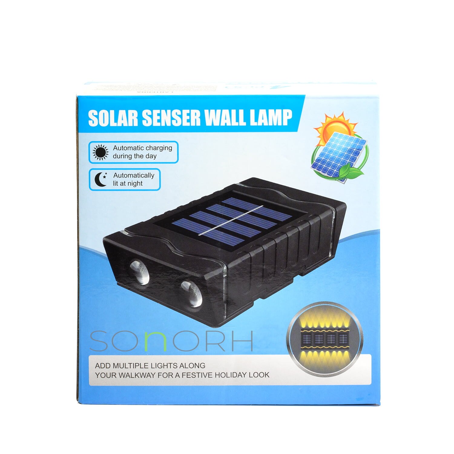 Set 4 lampi solare LED arhitecturale, ambientale, aplica pentru perete ...