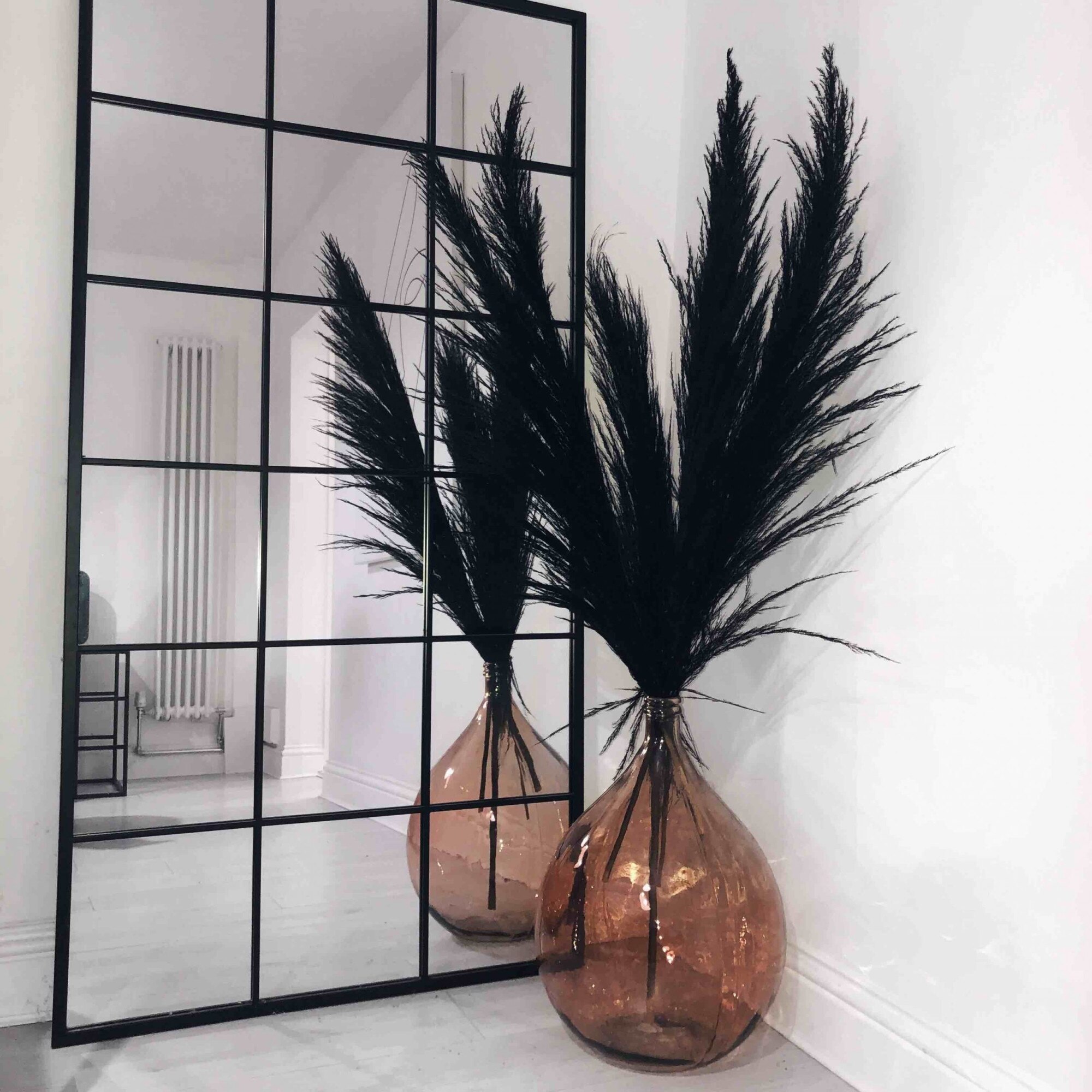 Iarba inalta de pampas, 5 buc, uscata, conservata natural, 120cm, Negru ...