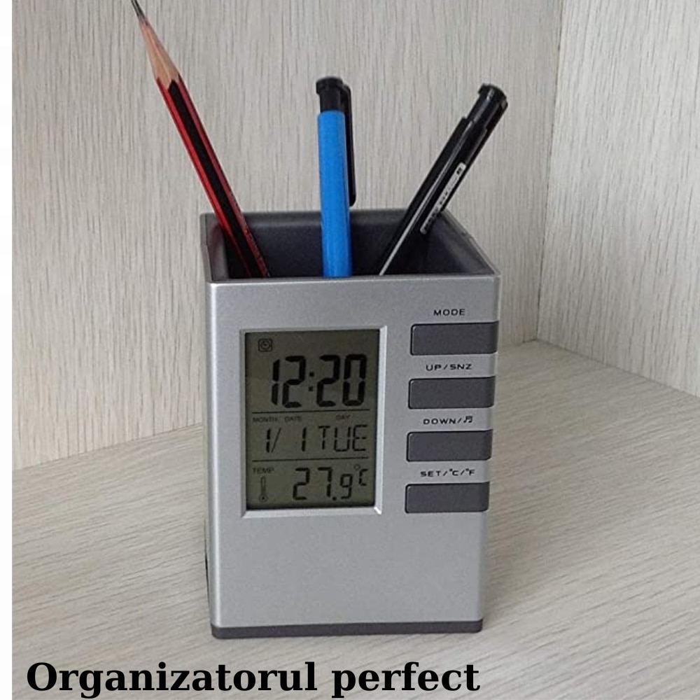 Suport pentru pixuri Digital SeLeSe Ceas cu Alarma, Calendar si ...