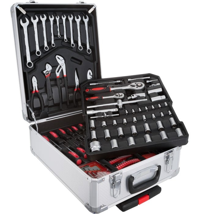 Trusa scule Timeless Tools, 599 piese in valiza aluminiu tip troler ...