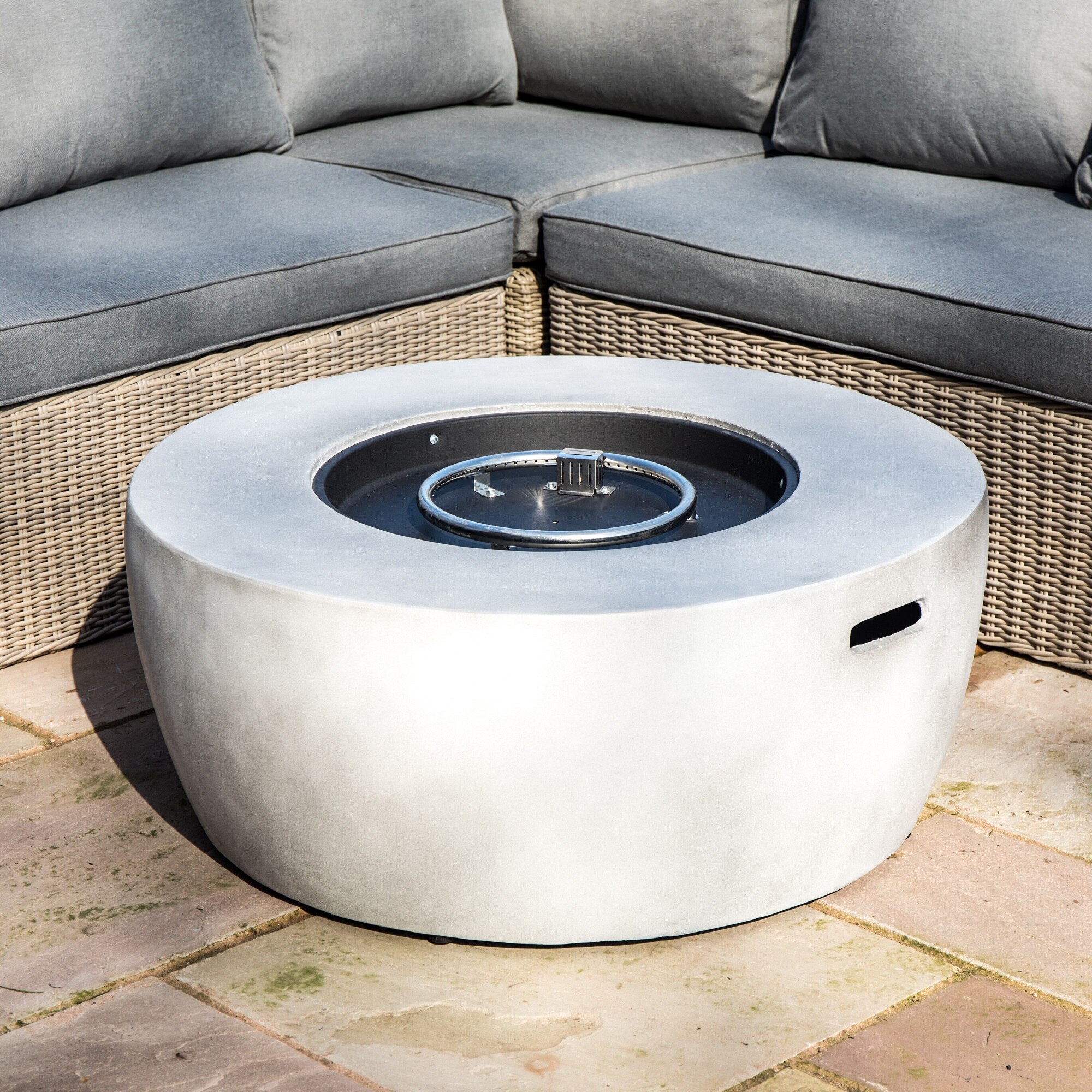 Vatra de foc rotunda cu gaz propan, Teamson Home, 92 X 90 X 38 - eMAG.ro