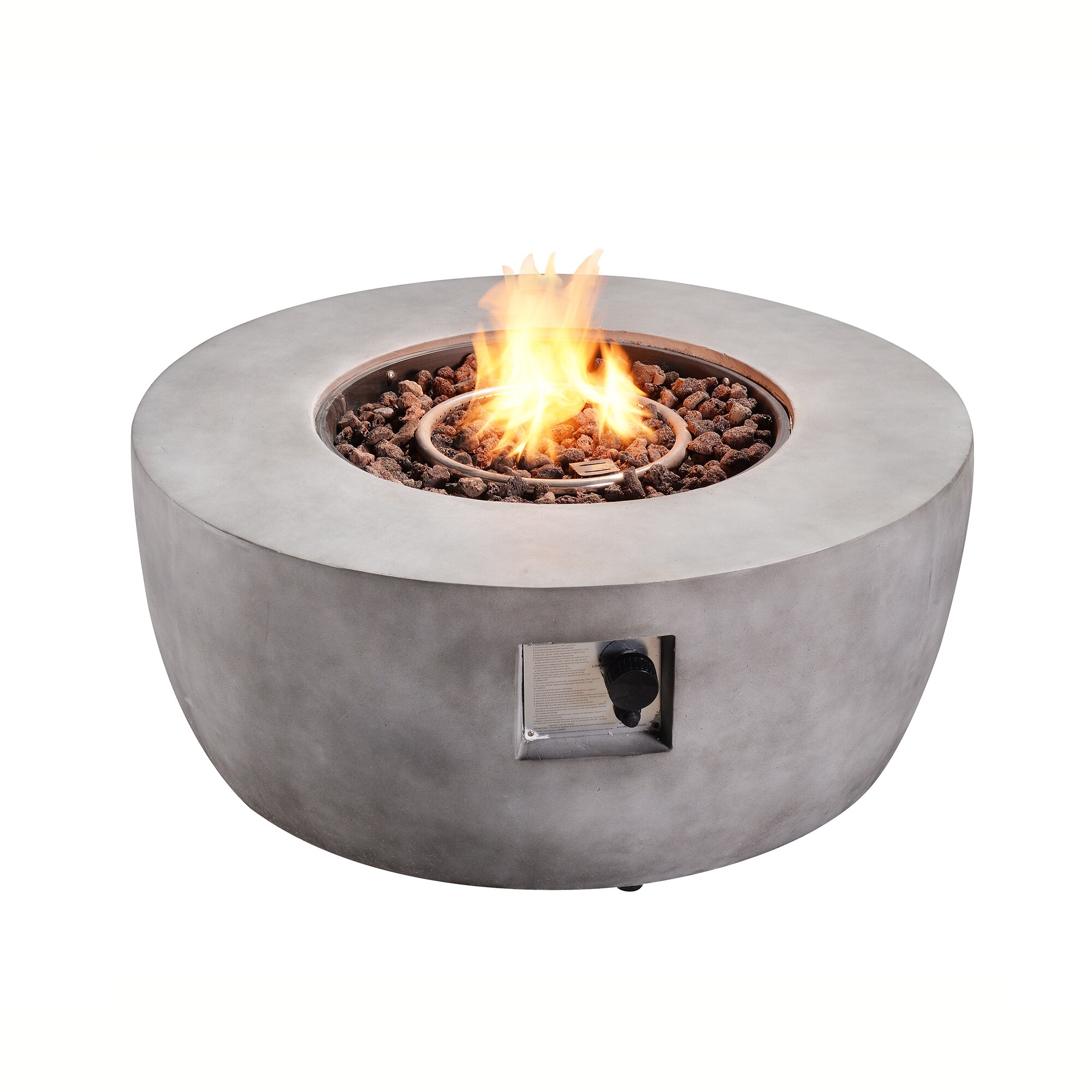 Vatra de foc rotunda cu gaz propan, Teamson Home, 92 X 90 X 38 - eMAG.ro