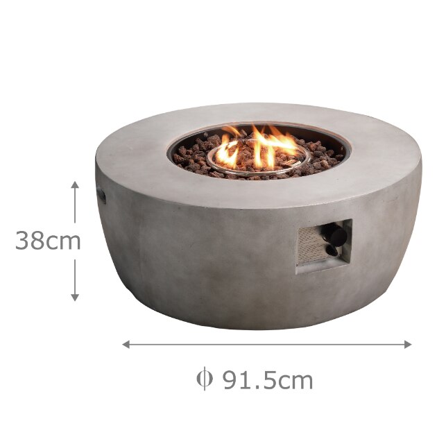 Vatra de foc rotunda cu gaz propan, Teamson Home, 92 X 90 X 38 - eMAG.ro