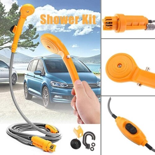 Dus portabil auto pentru camping cu pompa de apa, alimentare 12V, debit ...