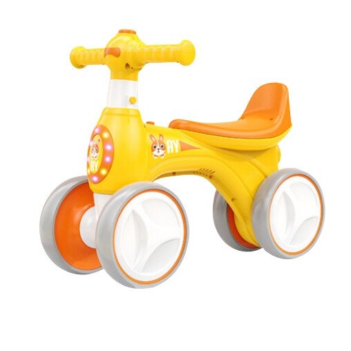 Bicicleta fara pedale cu roti silentioase Bunny, galben - eMAG.ro