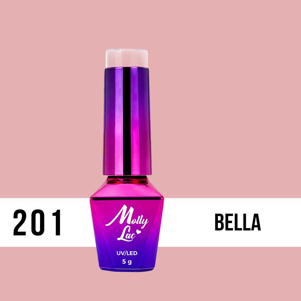 Oja semipermanenta, Molly Lac, Sensual Bella, 5 g, Nr. 201, Roz deschis ...