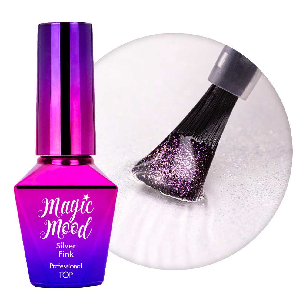 Magic Mood Molly Перманентен лак за нокти със сребърни розови петна ...