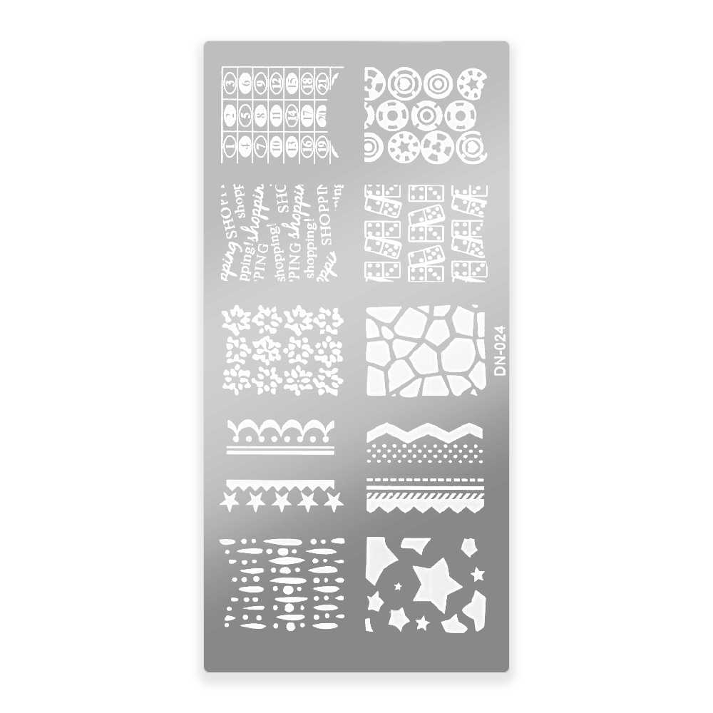 Placa stampile cu modele pentru unghii, Molly Lac, Metal, Argintiu ...