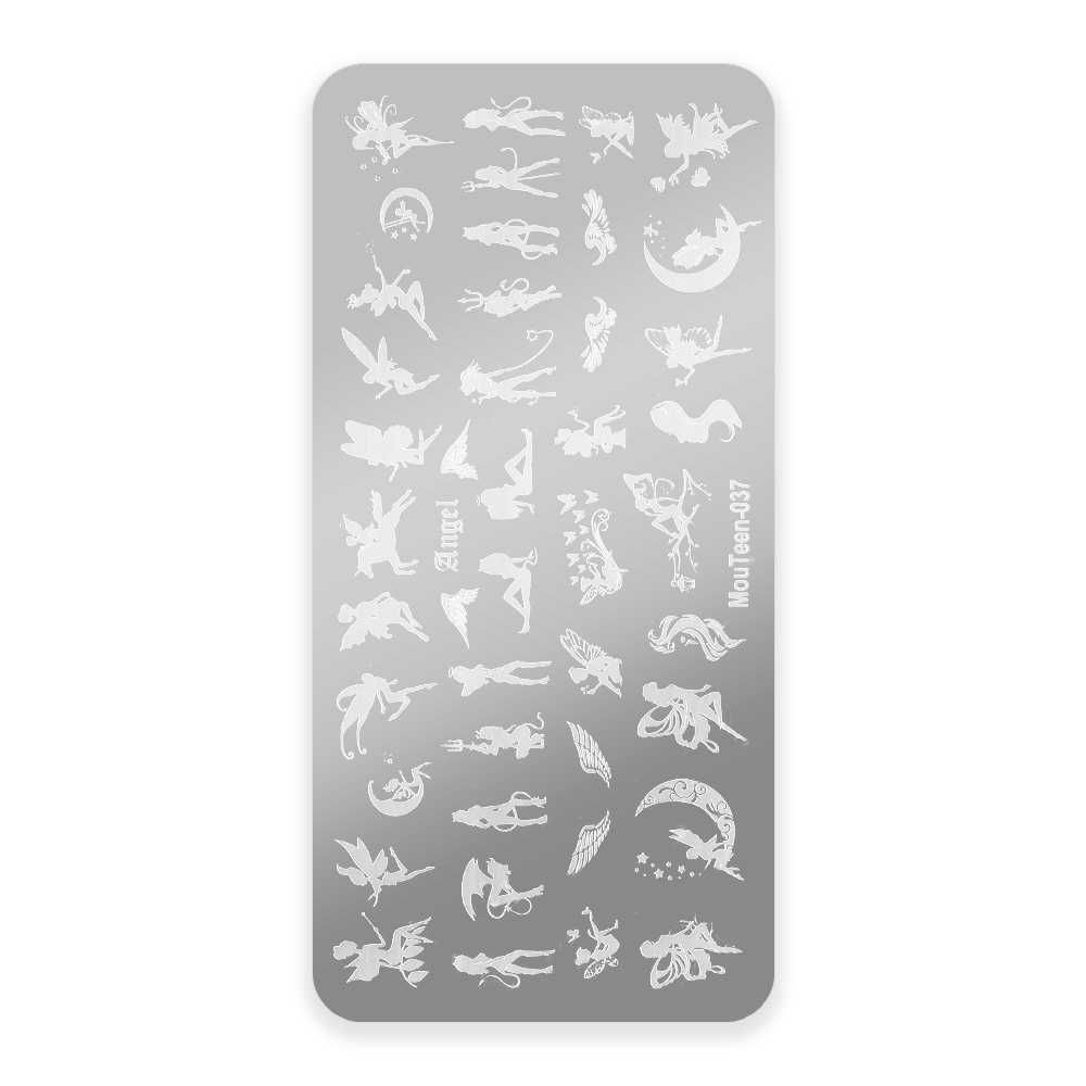 Placa stampile cu modele pentru unghii, Molly Lac, Metal, Argintiu ...