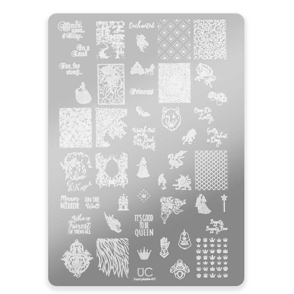 Placa stampile cu modele pentru unghii, Molly Lac, Metal, Argintiu ...
