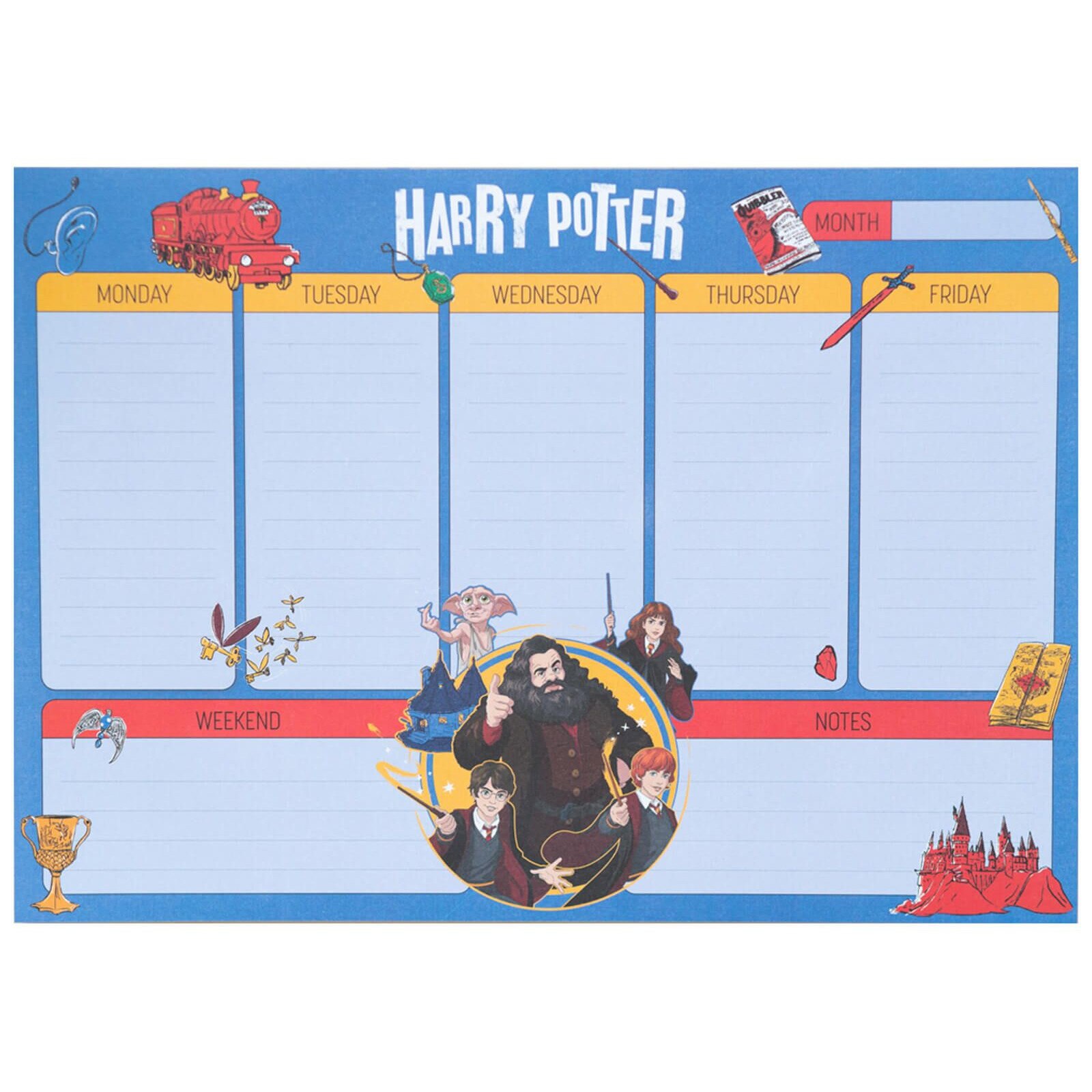 Heti tervező Harry Potter Signal, A4, 54 lap, 21,5 x 29 cm, kék - eMAG.hu