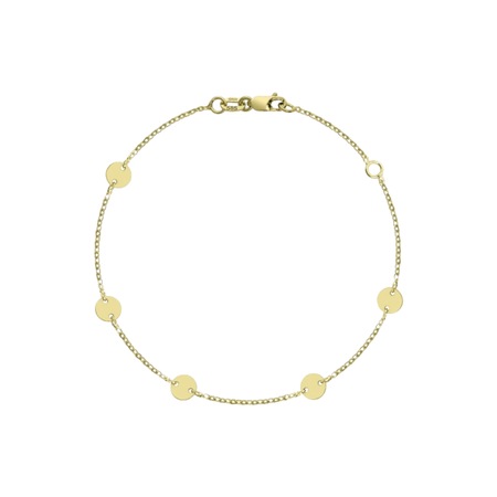 Bratara Aur 14k - Lantisor 18,5 cm cu Banuti 5 mm - eMAG.ro