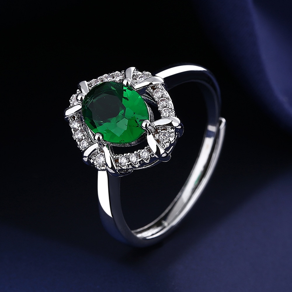 Комплект модни дамски бижута Temperament, S925 сребро, зелено, 3 бр - eMAG.bg