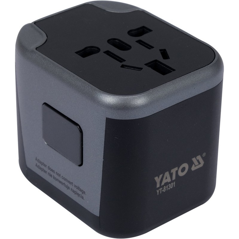 Adaptor de calatorie, Yato, Aluminiu, 2XUSB, 12W, Negru - eMAG.ro