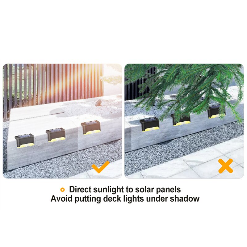 Set 4 lampi solare pentru trepte, iluminare LED, Rezistent la apa IP65 ...
