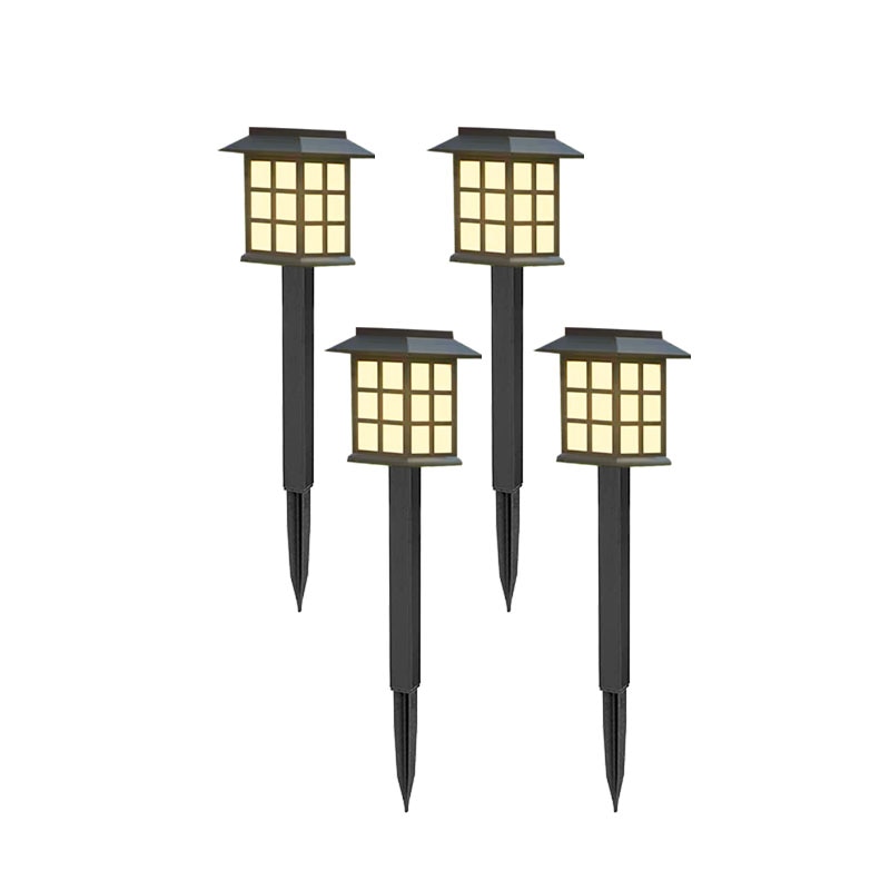 Set 4x Lampa solara de gradina, iluminare LED, Rezistent la apa IP65 ...