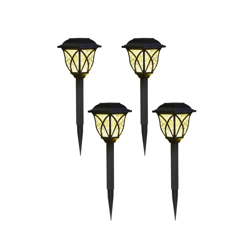 Set 4x Lampa solara de gradina, iluminare LED, Rezistent la apa IP65 ...