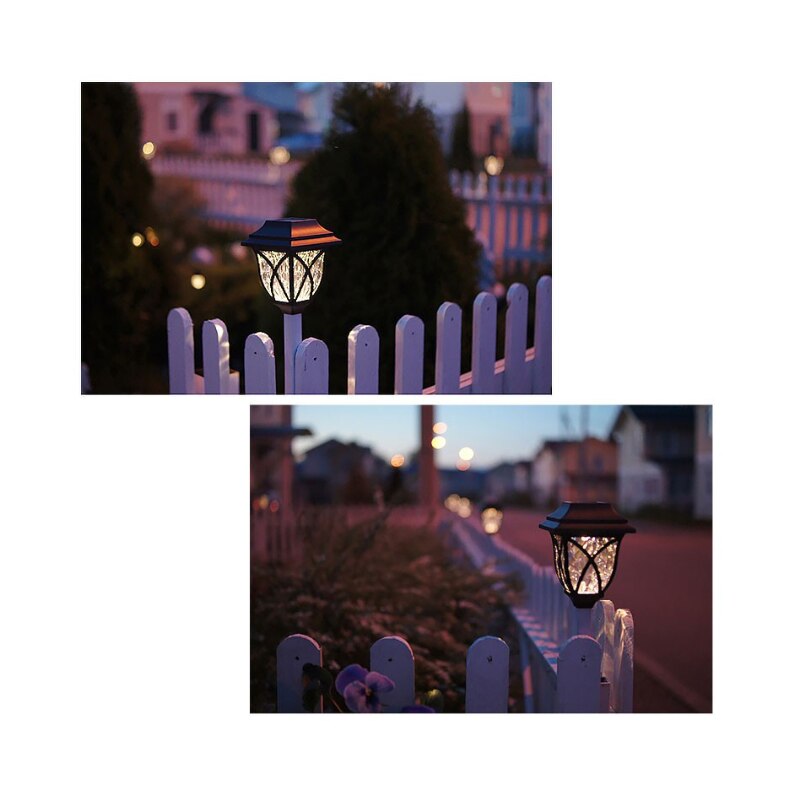 Set 4x Lampa solara de gradina, iluminare LED, Rezistent la apa IP65 ...