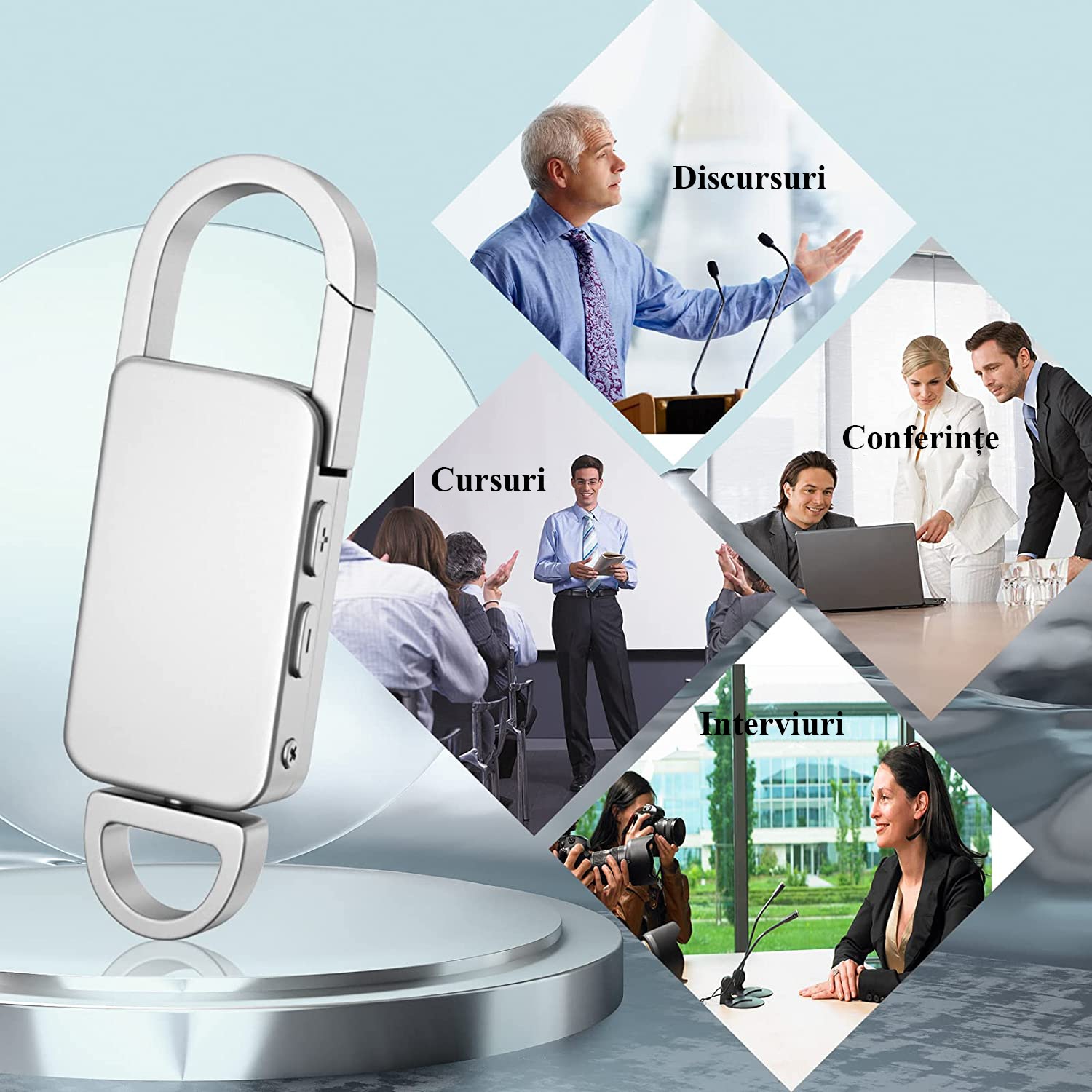 Breloc reportofon spion Scadith, SpyMic, memorie interna 8gb, MP3 ...