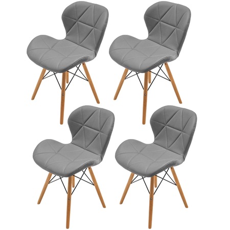 Set 4 scaune DENVER Oslo, gri, model scandinav, sezut tip scoica ...